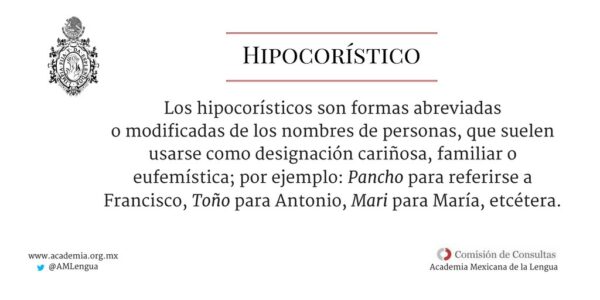 qué significa hipocoristico - CONADEIP